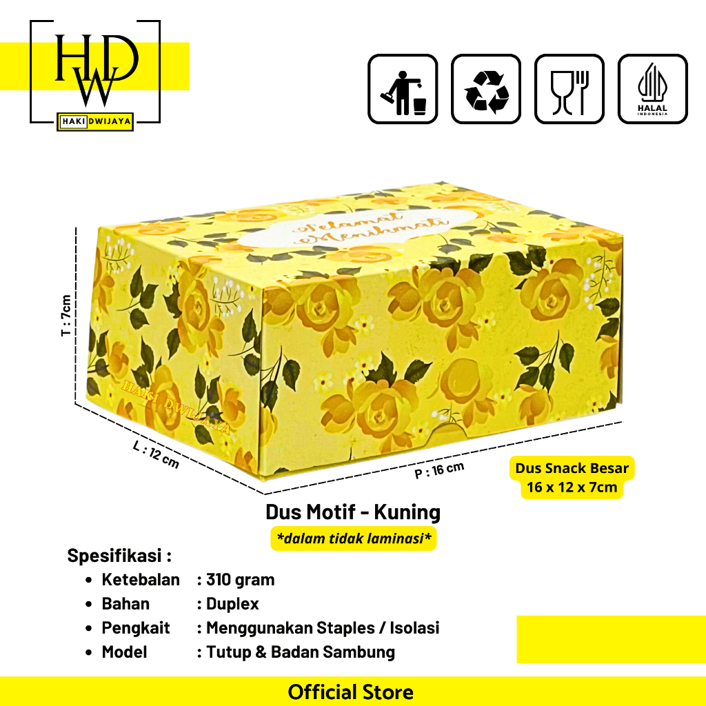 Jual Kemasan Dus Snack Besar Ukuran 16x12x7cm Full Colour - Motif ...