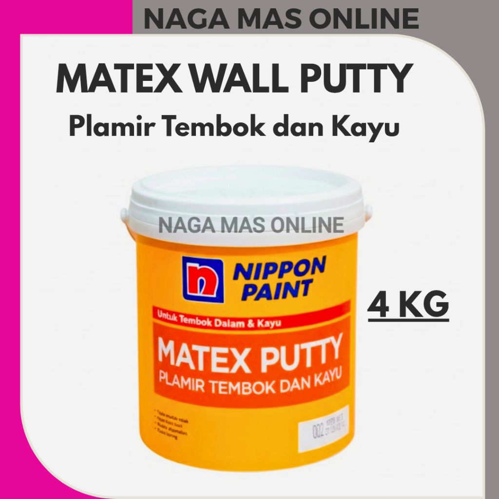 Jual MATEX WALL PUTTY 4 KG WARNA PUTIH PLAMIR TEMBOK DAN KAYU / DEMPUL ...