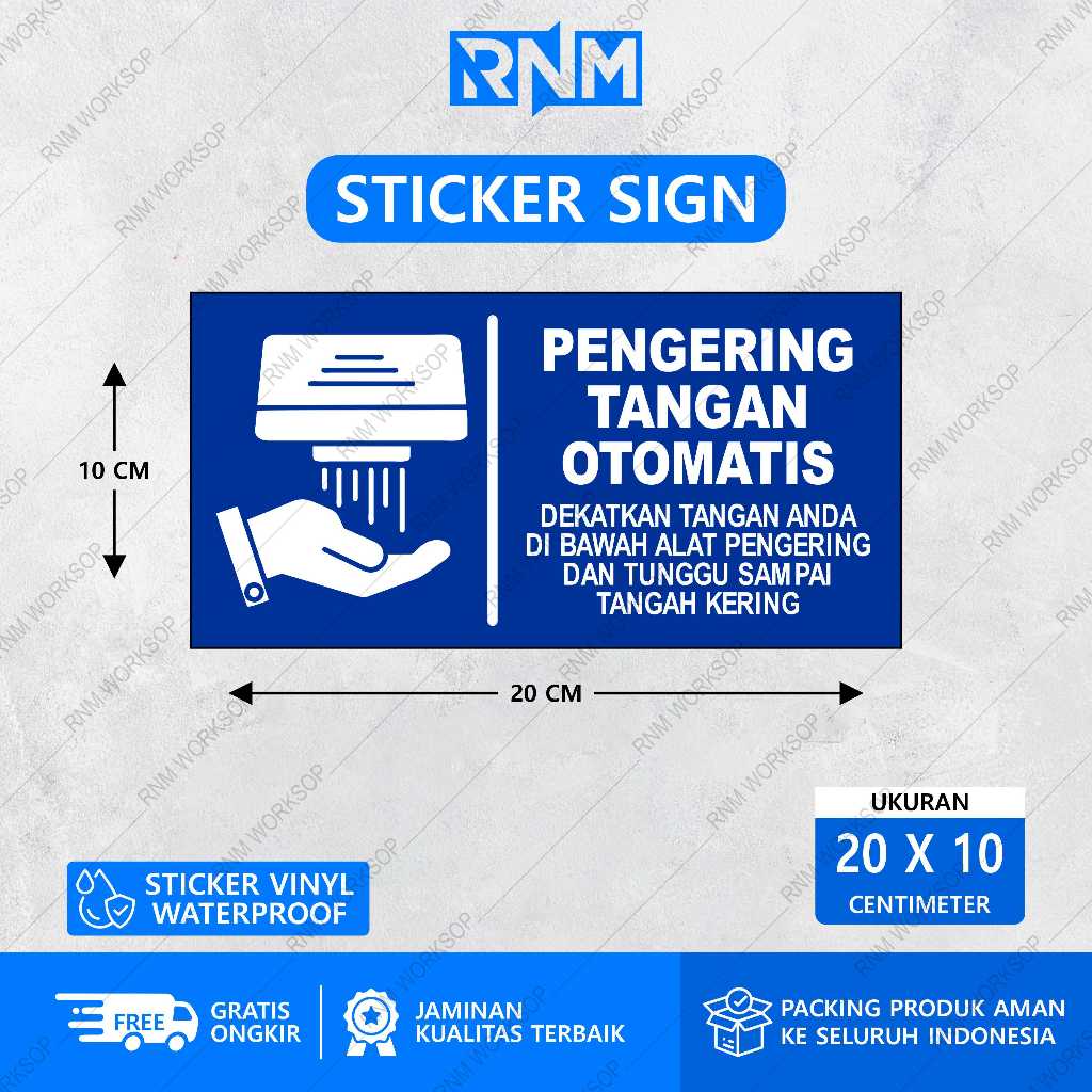 Jual STICKER PENGERING TANGAN OTOMATIS 20 X 10 | Shopee Indonesia