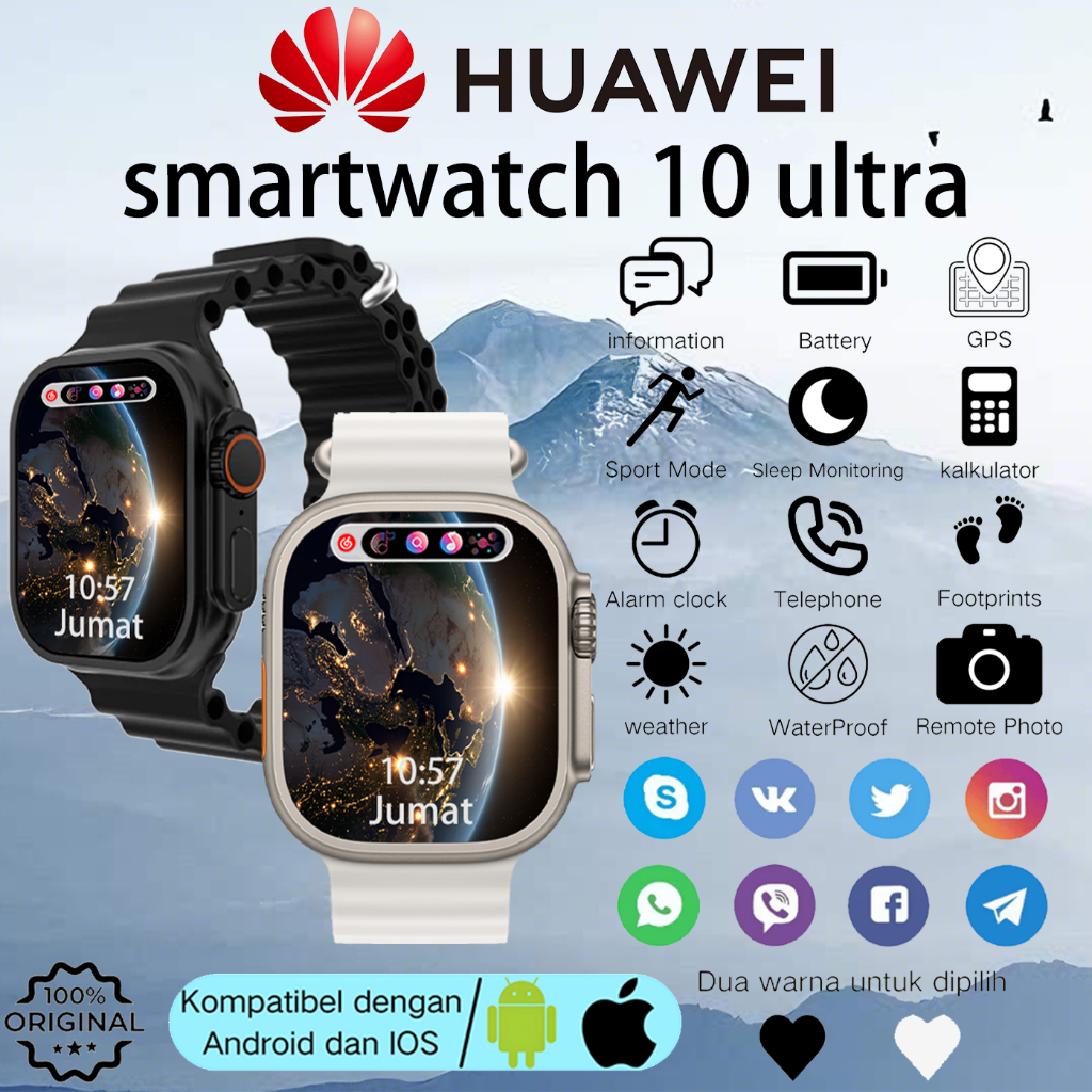 Jual [100% asli Impor][Garansi 24 bulan][NEW]HUAWEI SMARTWATCH ULTRA 10 ...
