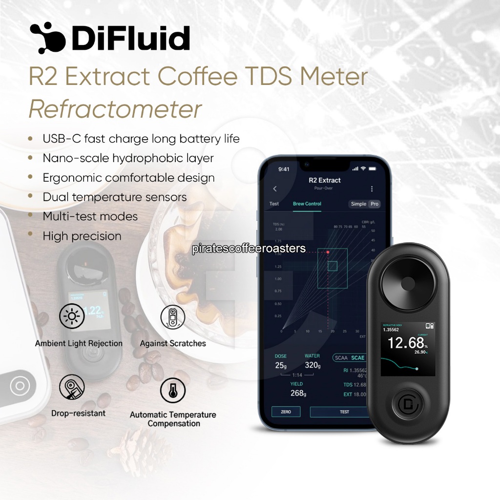 Jual DFT Difluid R2 TDS Meter Coffee Pocket Refractometer - Alat untuk ...