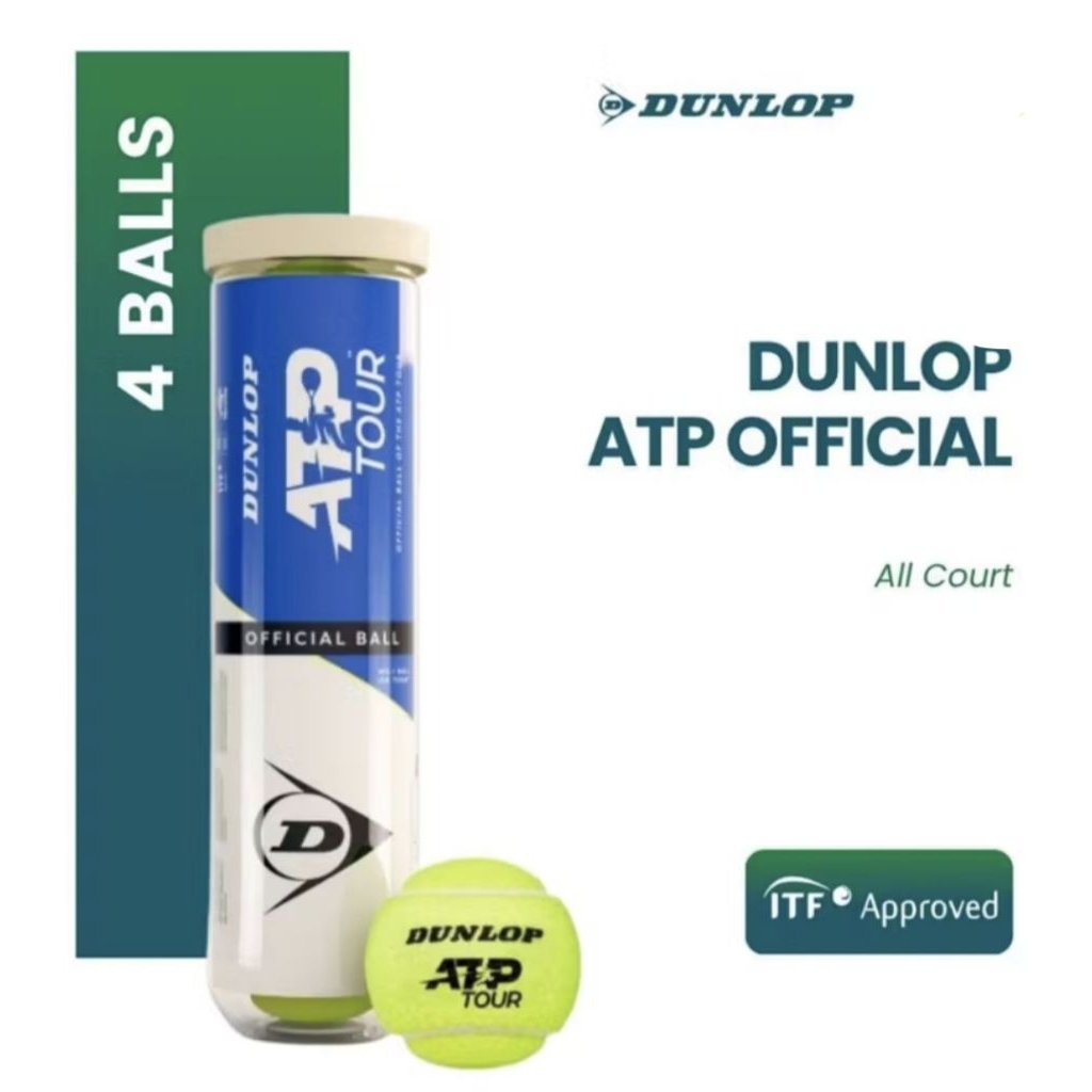 Jual Bola Tenis Dunlop ATP TOUR Isi 4 Tennis Ball ORIGINAL | Shopee ...