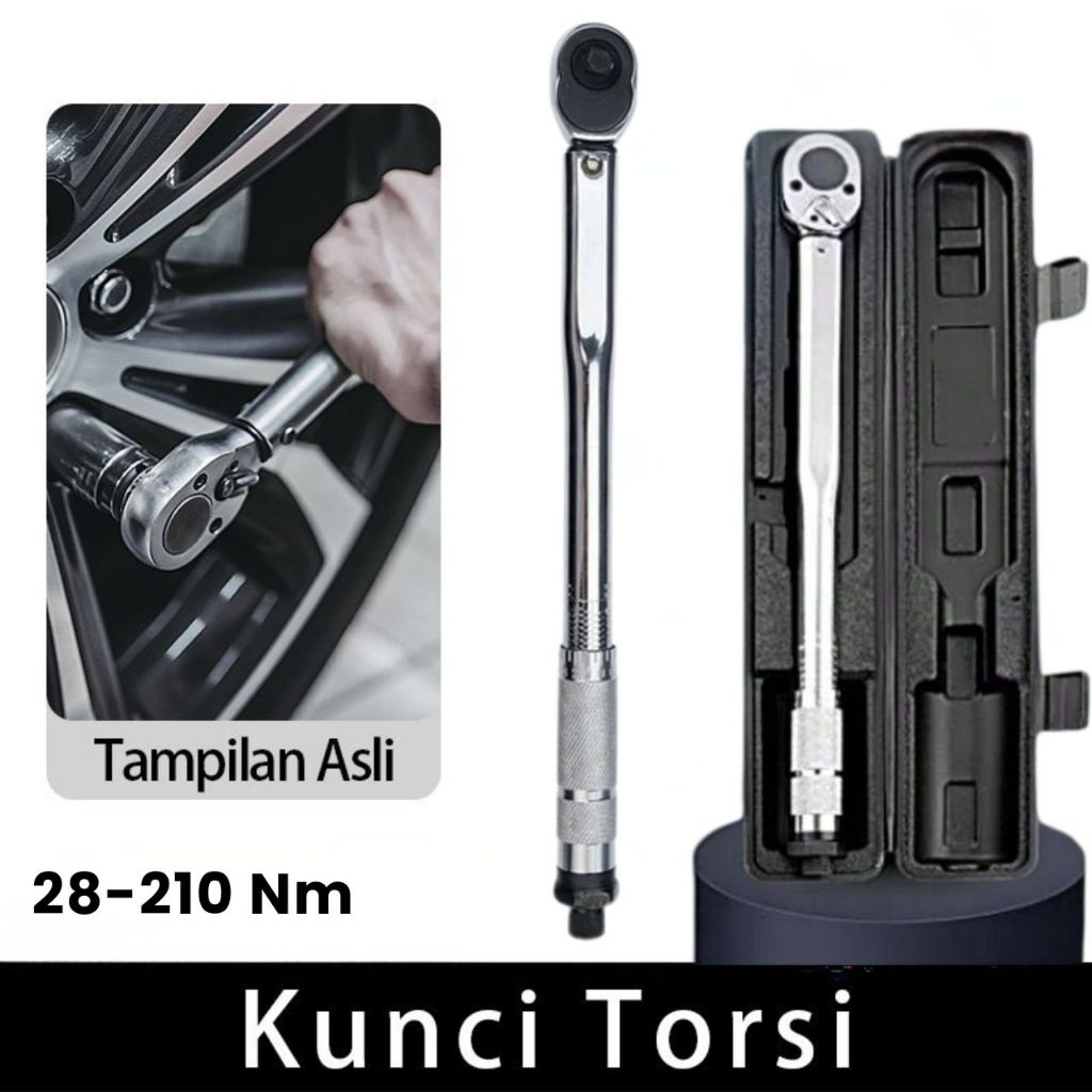 Jual Kunci Torsi Torque Wrench 1/2 In 28-210Nm Pre-Set Manual ...