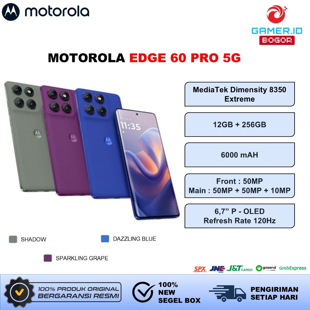 Jual MOTOROLA EDGE 60 PRO 5G 12GB 256GB Desain Elegan dan Baterai Tahan ...
