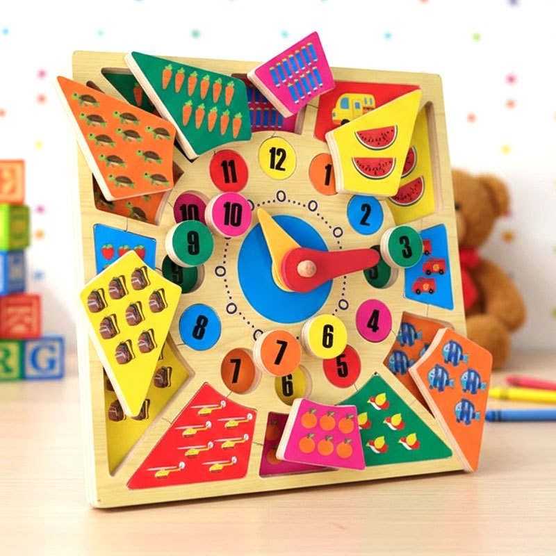 Jual Puzzle Jam Kayu Edukatif - Belajar Mengenal Waktu dan Berhitung ...
