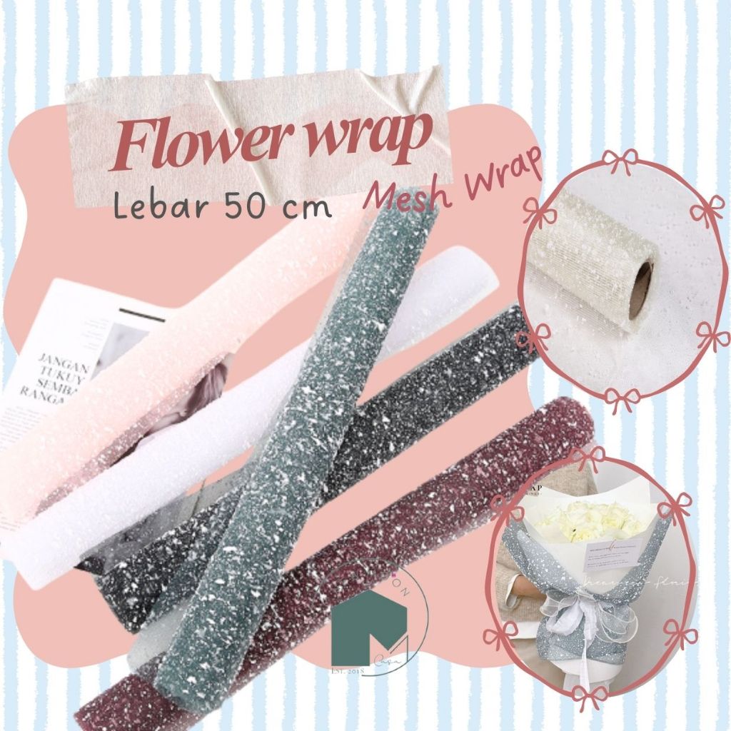 Jual Flower mesh spider net jaring korea bungkus bunga flower snow tile ...
