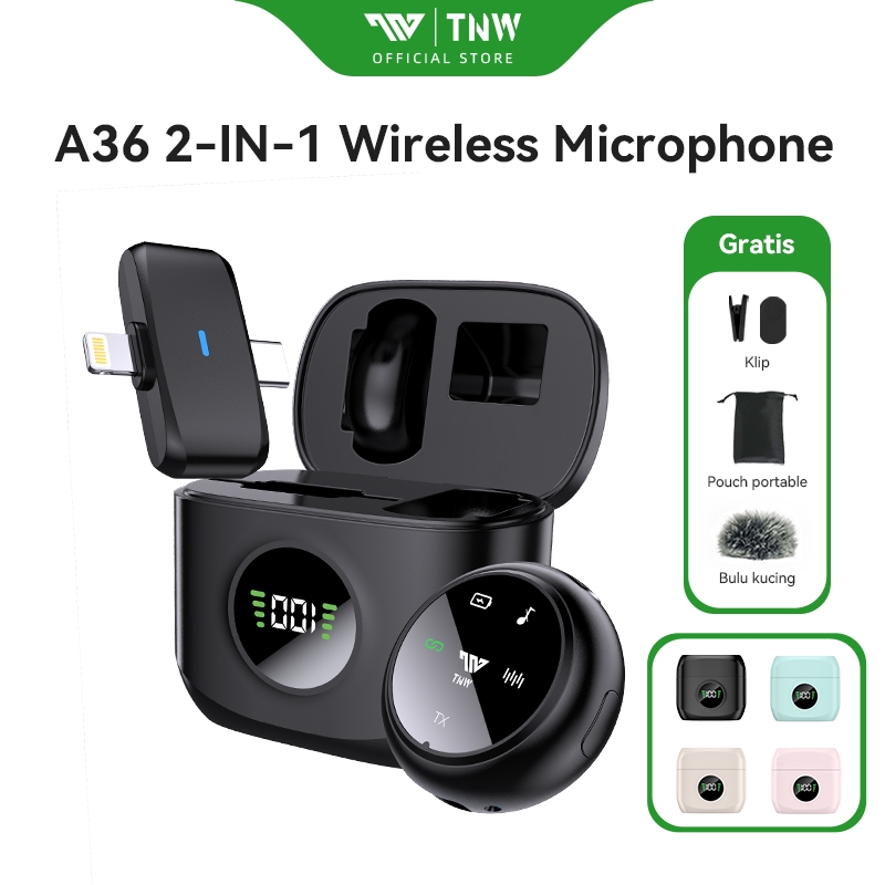 Jual TNW A36 Wireless Lavalier Mikrofon A37 Dual Magnetic Mic Plug ...