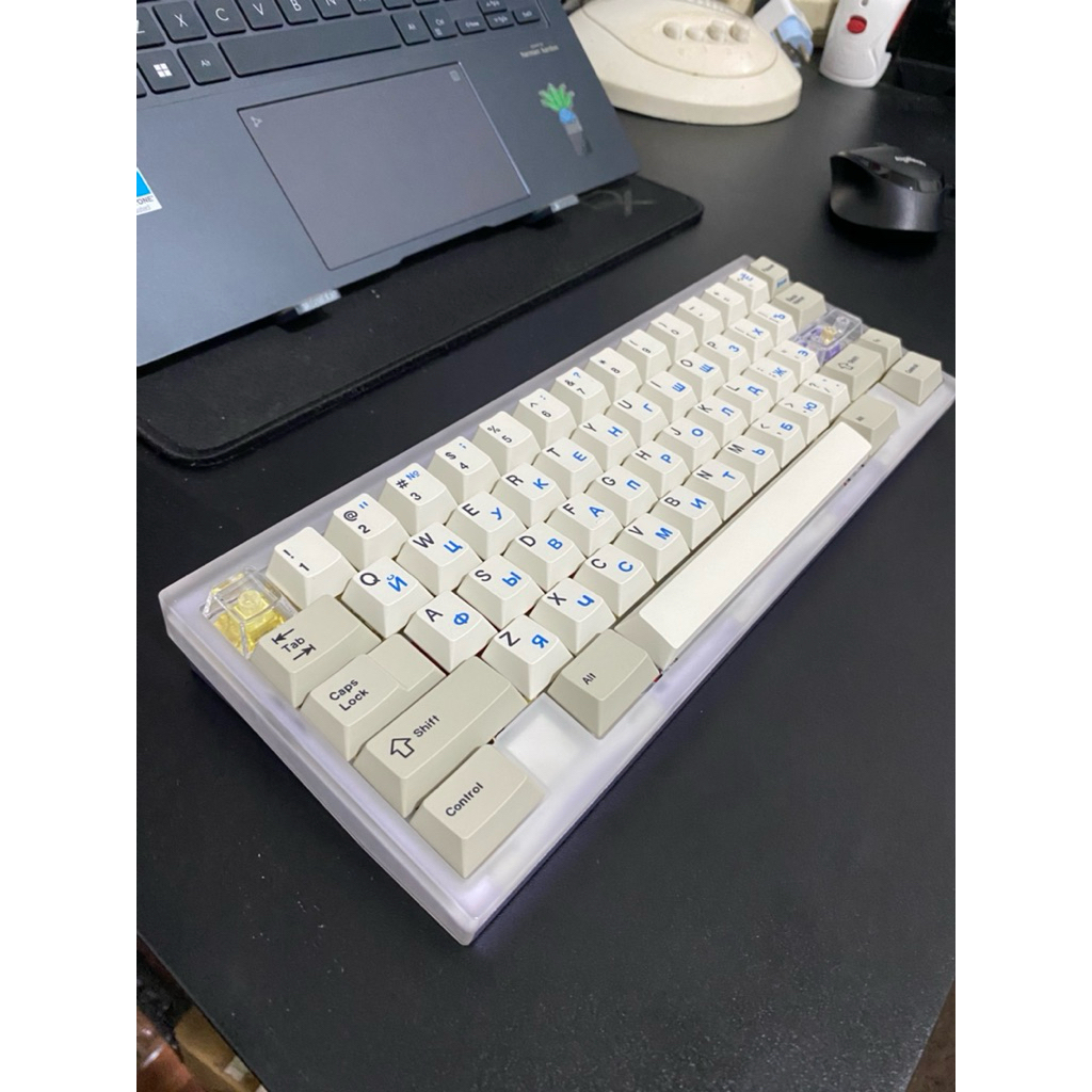 Jual QK60 WKL R1 Tri Mode Wireless, Clear Top, Lavender Bottom with Ice ...