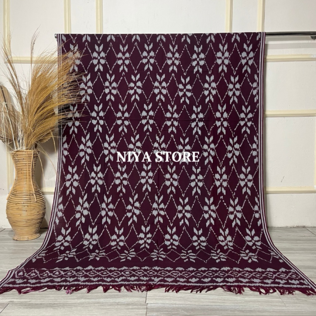 Jual Kain Tenun Motif Terbaru Warna Maroon Kain Tenun Blanket ...