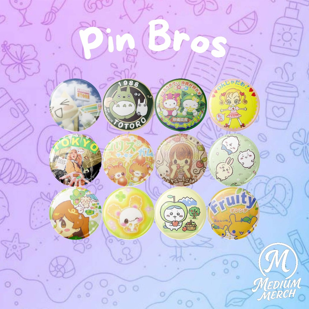 Jual Medium | Pin Bros Bulat 44mm Motif Heisei Retro Keren Lucu Cute ...
