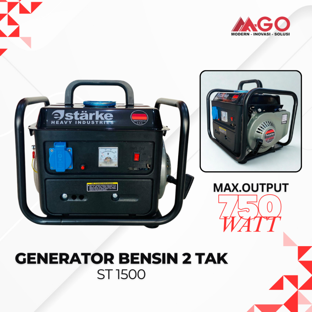Jual Genset Bensin 2 Tak ST1500 750 Watt Portable Generator Listrik ...