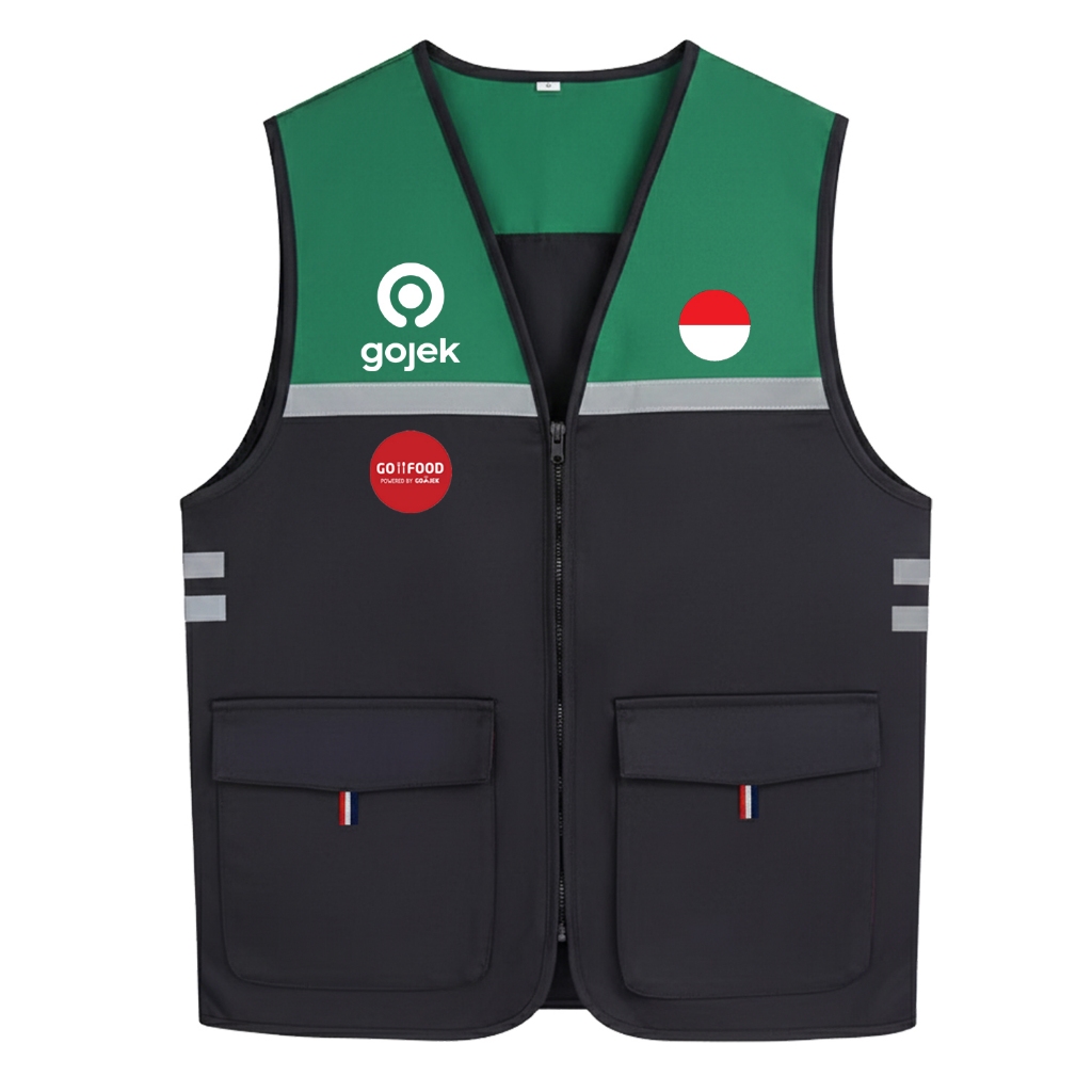 Jual Rompi Gojek Gofood Bendera - Rompi Ojol Terbaru Logo Gojek baru ...