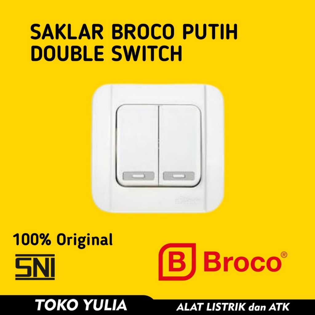 Jual SAKLAR DOBEL SERI BROCO DOUBLE SWITCH PUTIH SAKLAR TANAM 2 TOMBOL ...