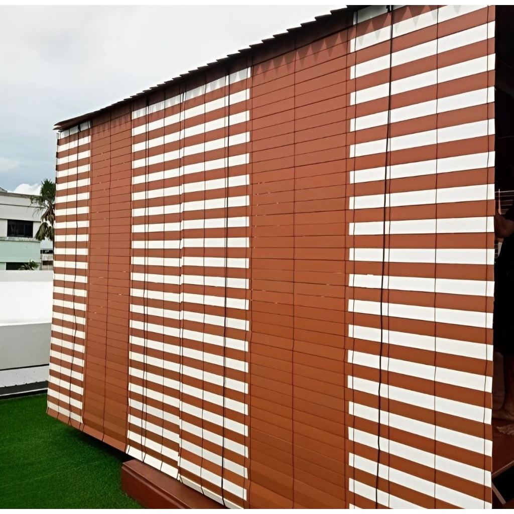 Jual Kerey Tirai Kayu PVC Estetik & Pelindung Cuaca Outdoor Ukuran ...