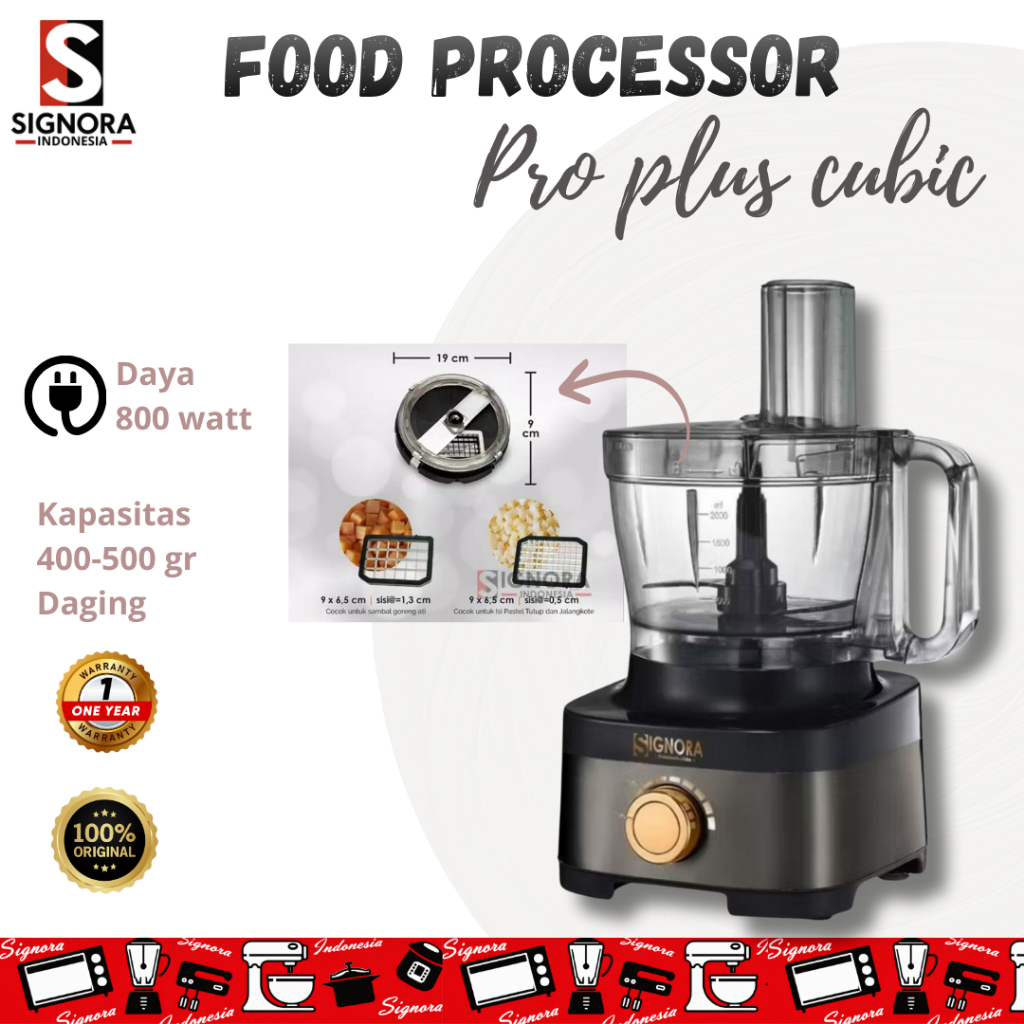 Jual Signora New Food processor Pro Plus Cubic cutter Signora dark grey ...