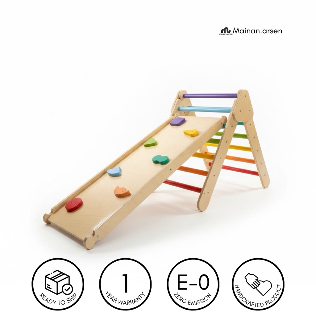 Jual Montessori Pikler Triangle | Perosotan Kayu anak | Shopee Indonesia