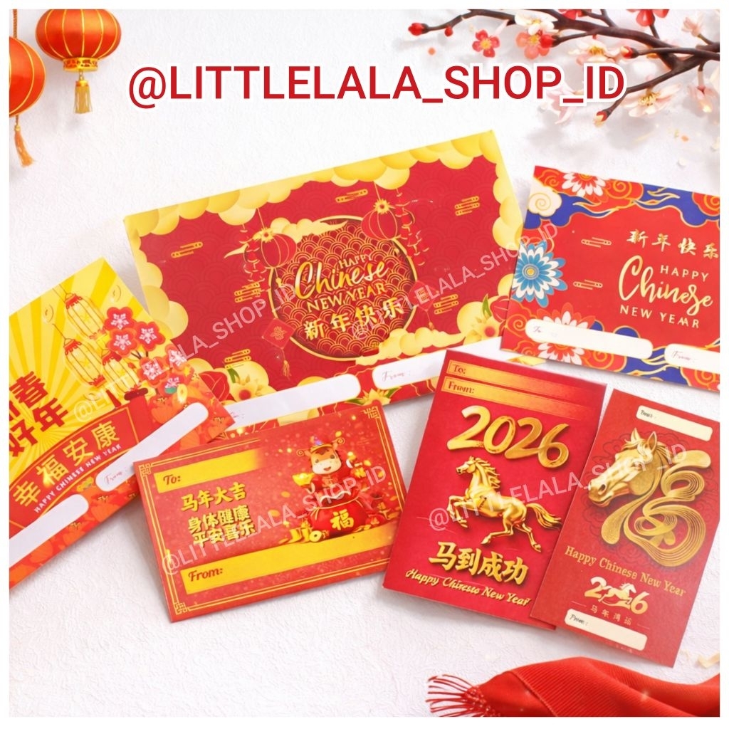 Jual kartu ucapan imlek tahun kuda emas/chinese new year greeting cards ...