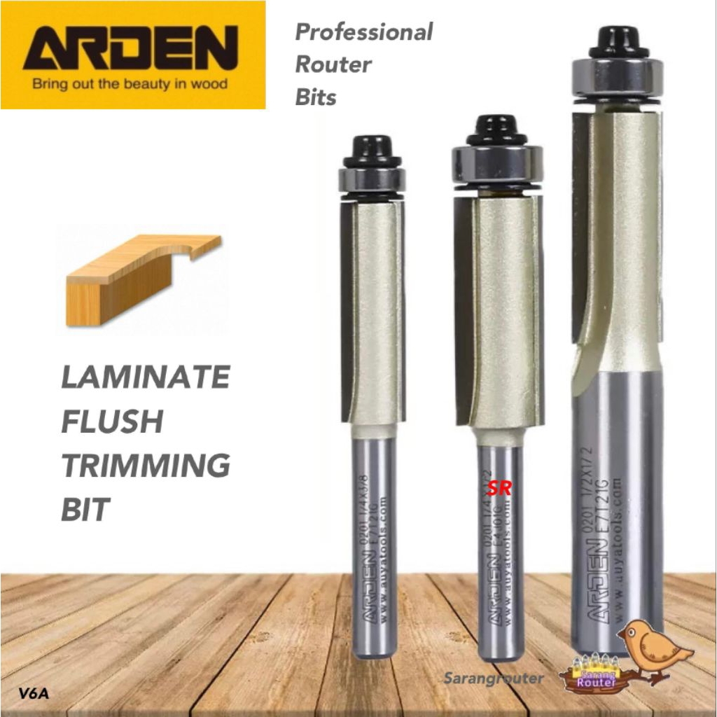 Jual Mata Router/ Roda/ Bearing/ Straight Bits With Bearing Merk ARDEN ...