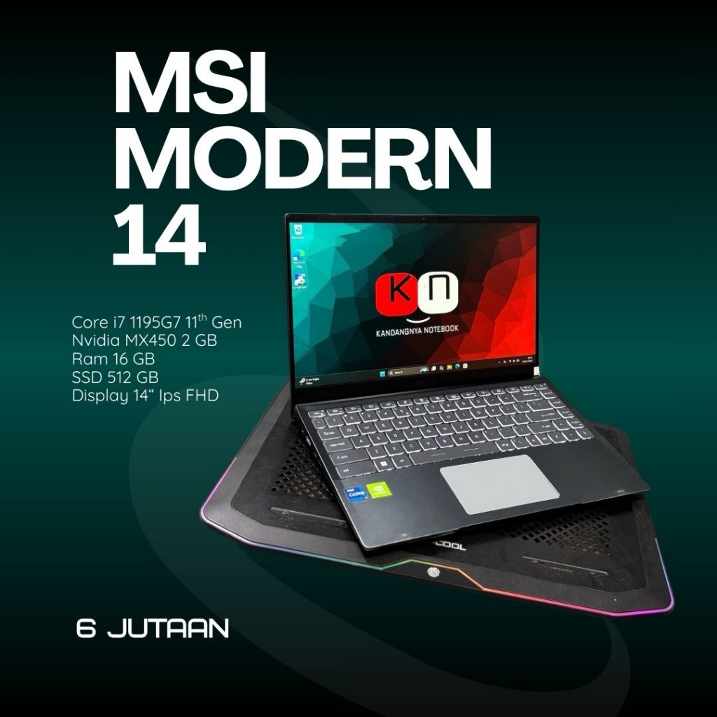 Jual MSI Modern 14 B11SB i7 1195G7 Nvidia MX450 2GB Ram 16/1TB Layar ...