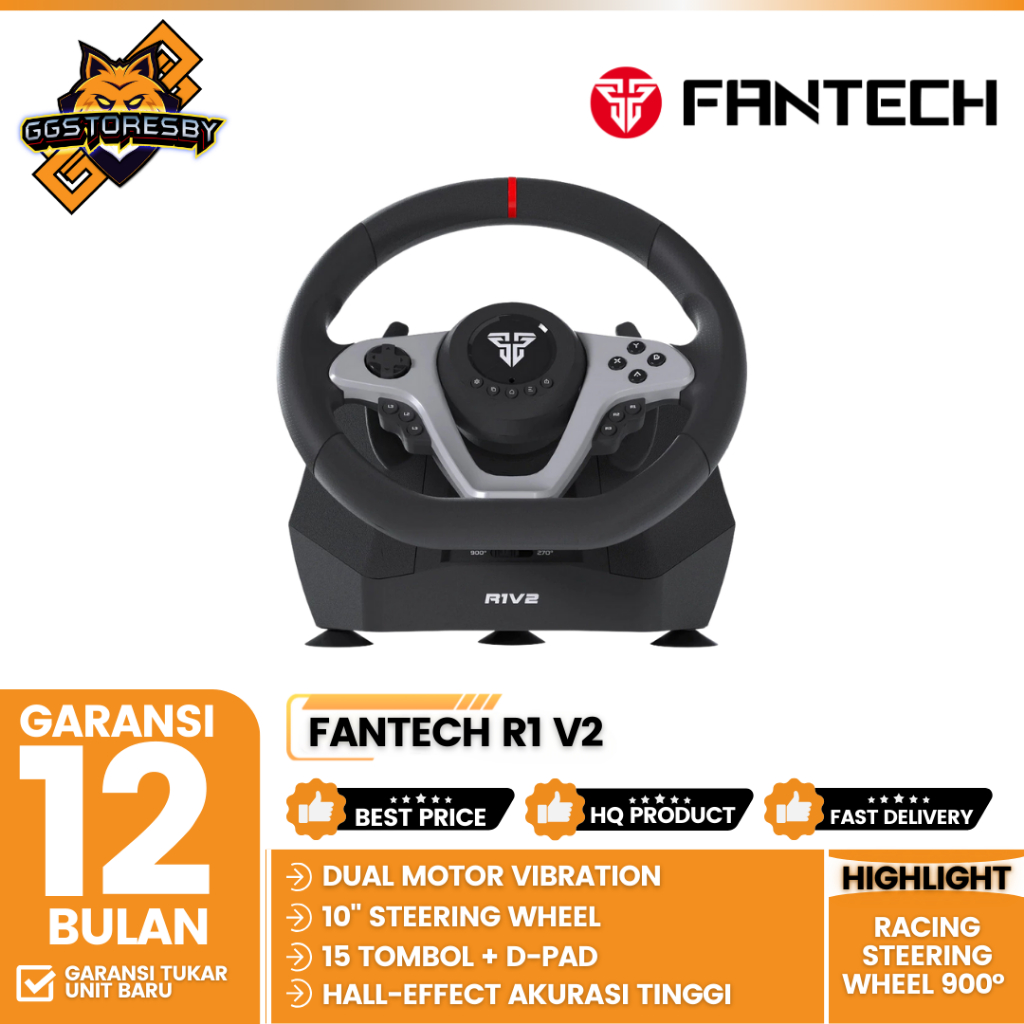Jual Fantech R1 V2 / R1-V2 Racing Steering Wheel 900° Degree and Three ...