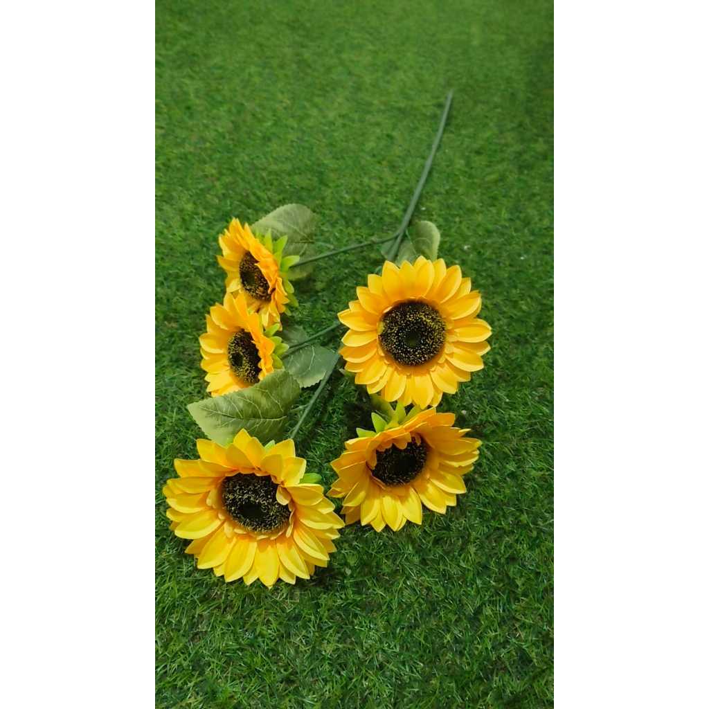 Jual Bunga Matahari Jumbo 5 Tangkai Artificial tinggi 100cm | Shopee ...