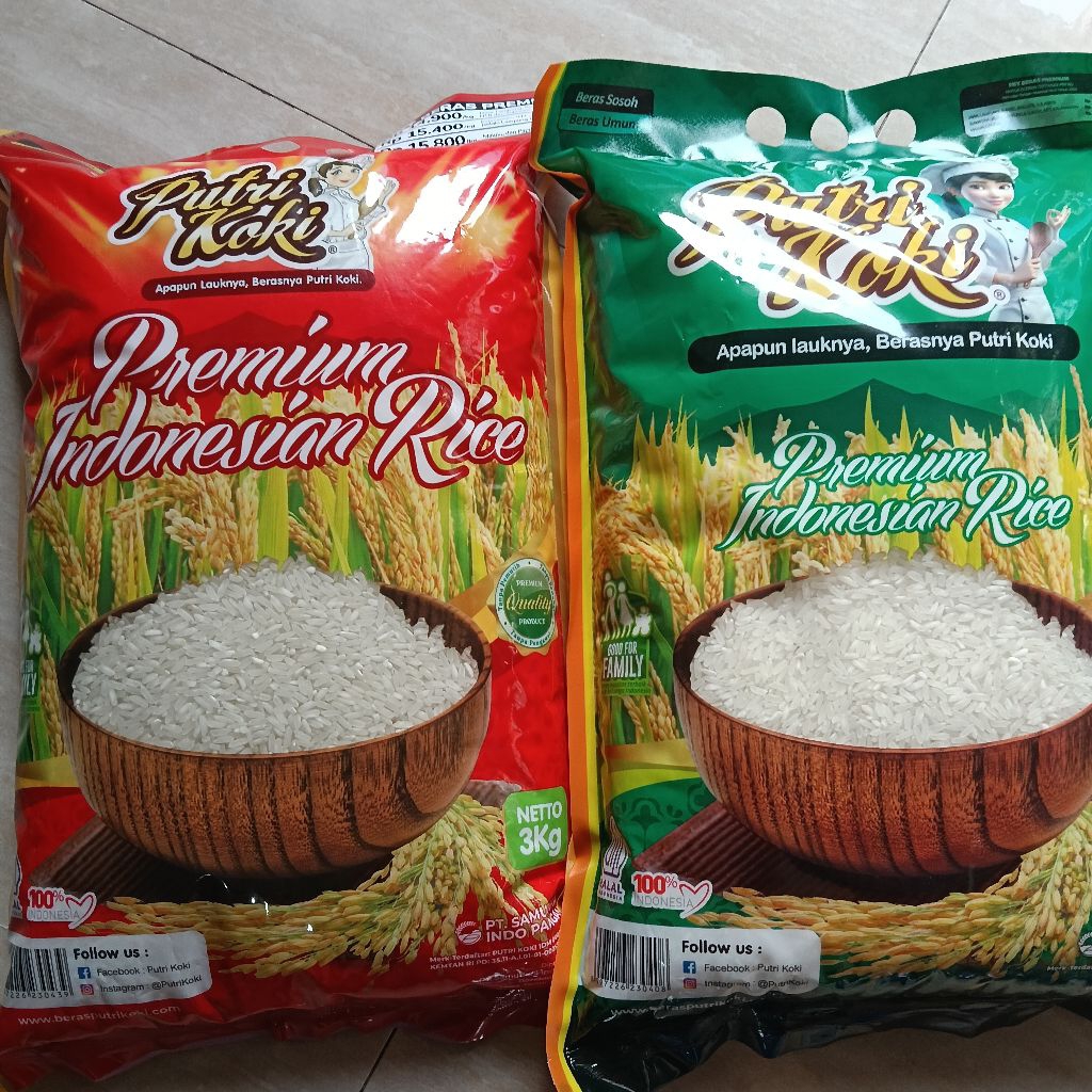 Jual beras premium merk putri koki kemasan 3kg | Shopee Indonesia