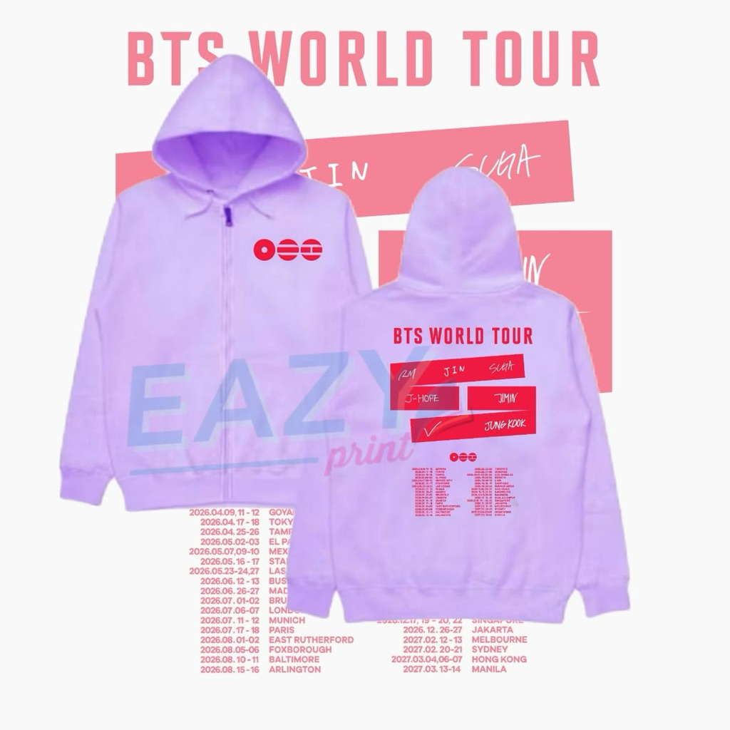Jual JAKET SELETING BTS COME BACK WORLD TOUR 2026 COUNTRIES LIST DATE ...