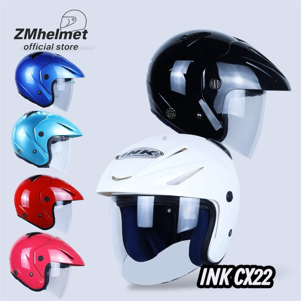 Jual Helm INK CX22 Solid White | Half Face Bertopi SNI DOT ORIGINAL 100 ...