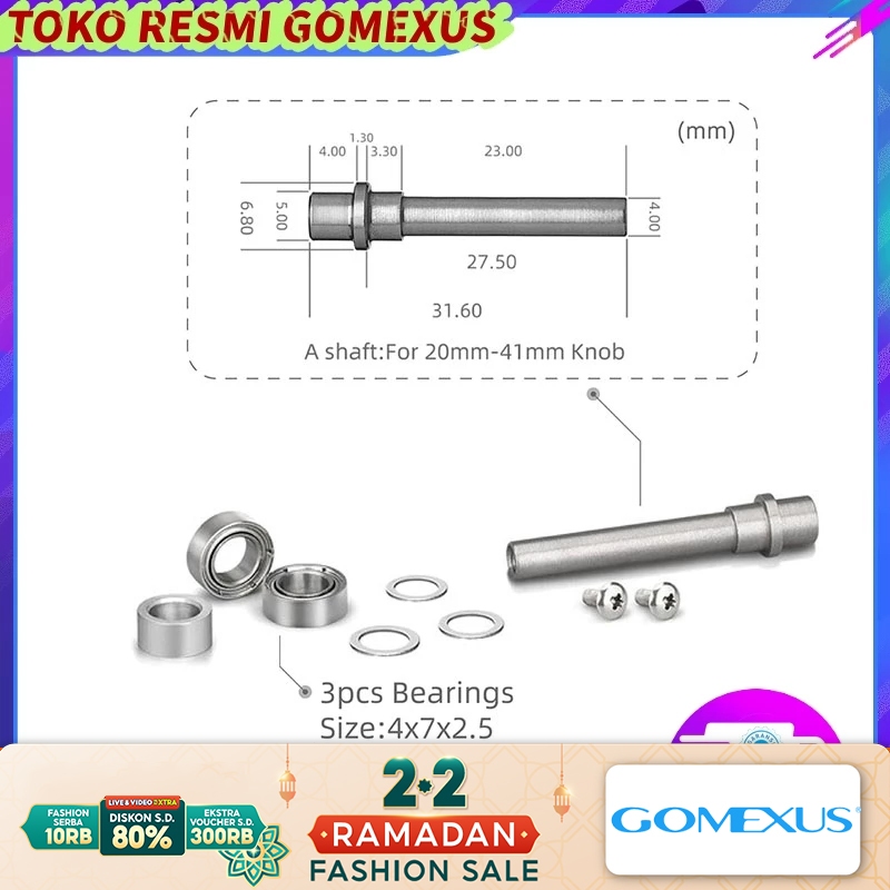 Jual Gomexus Aluminum Reel shaft and Bearing Nuts for shimano daiwa ...