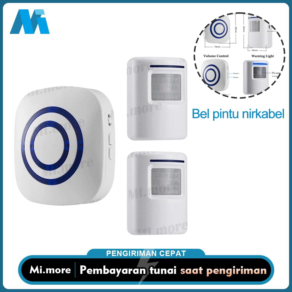 Jual Bel Pintu Nirkabel PIR Sensor Inframerah Detektor Gerak Masuk Bel ...