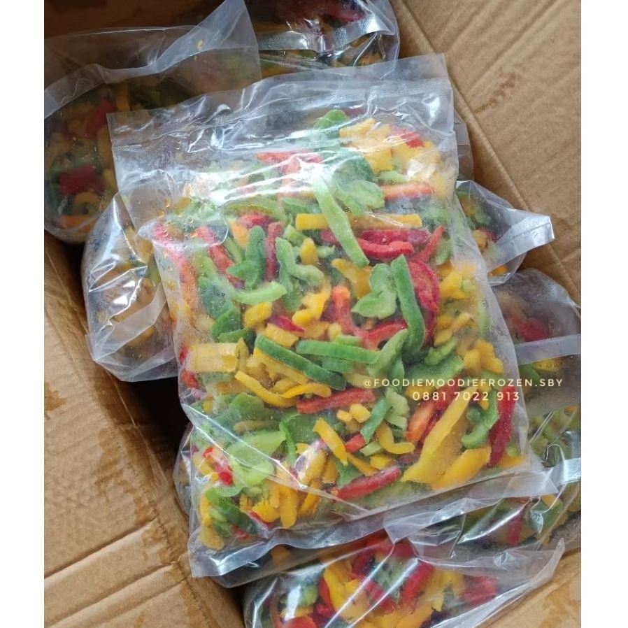 Jual Mix paprika slice 1kg/paprika potong/ sayur paprika/ paprika ...