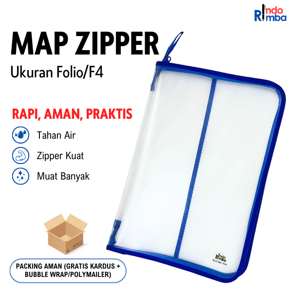 Jual Zipper Bag/Map Zipper/Map Jala Ukuran Folio (F4) Bahan Tebal ...