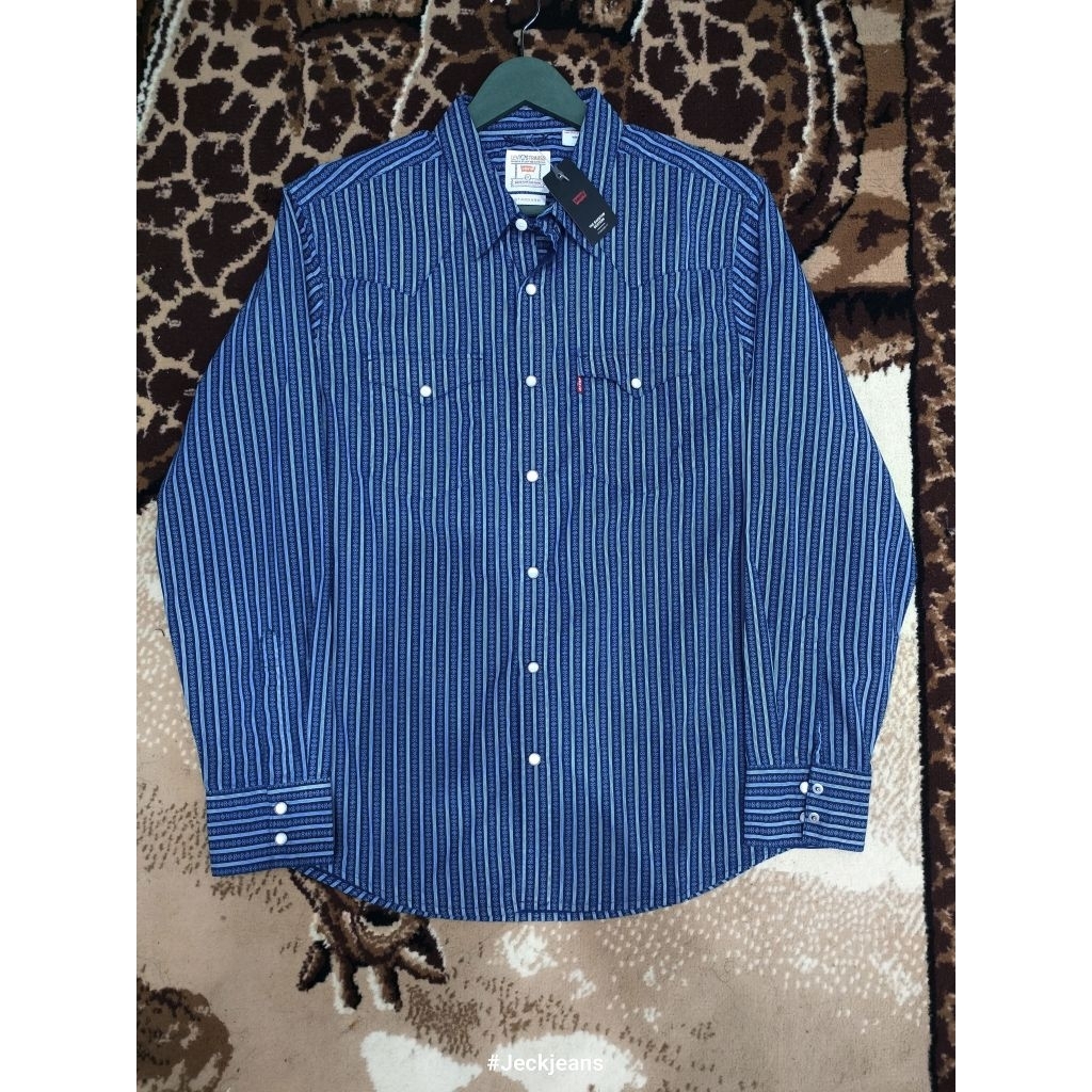 Jual Levi's Barstow Standar Fit Western Shirt Blue ( 85744-0104 ...