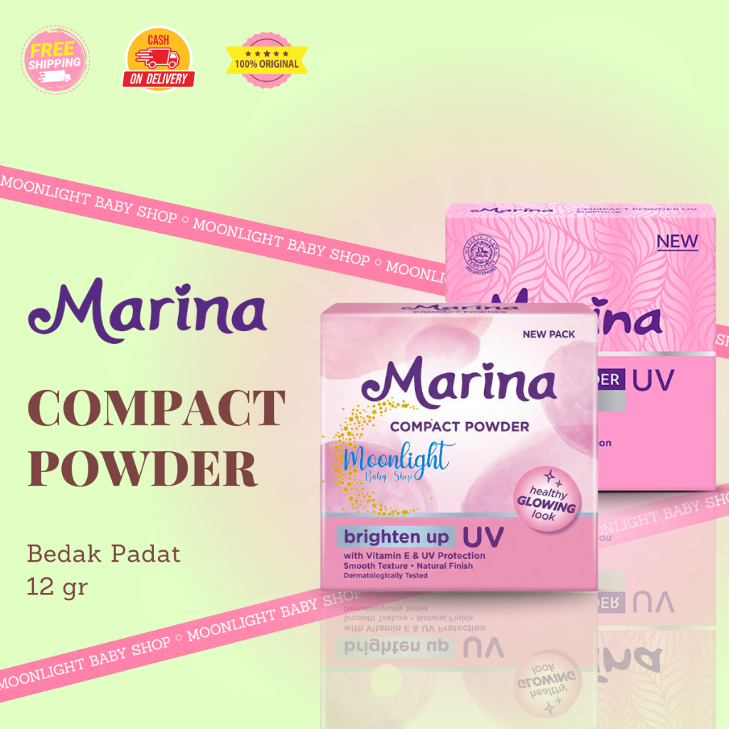 Jual Marina Compact Powder UV Brighten Up 12gr - Bedak Padat Marina ...
