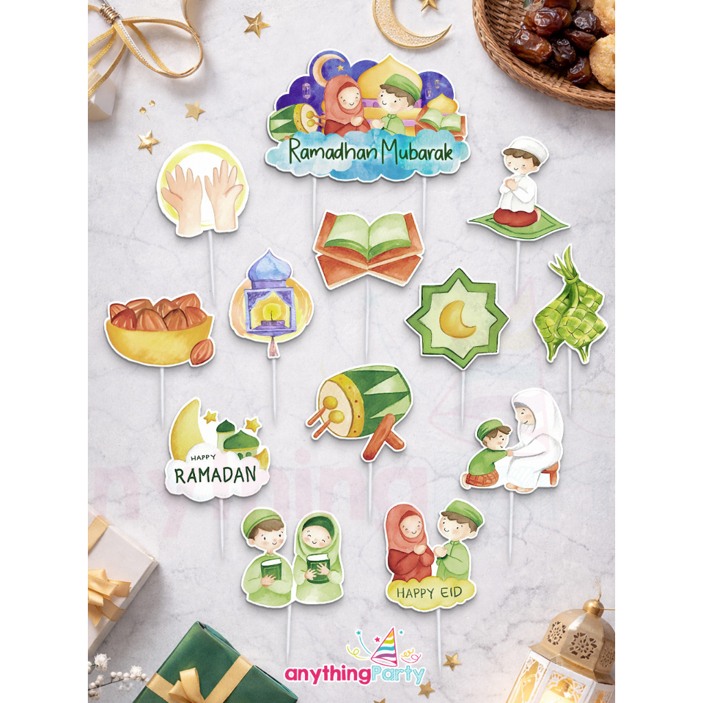 Jual Idul Fitri Cake Topper - Hiasan Dekorasi Kue Hampers Idul Fitri ...