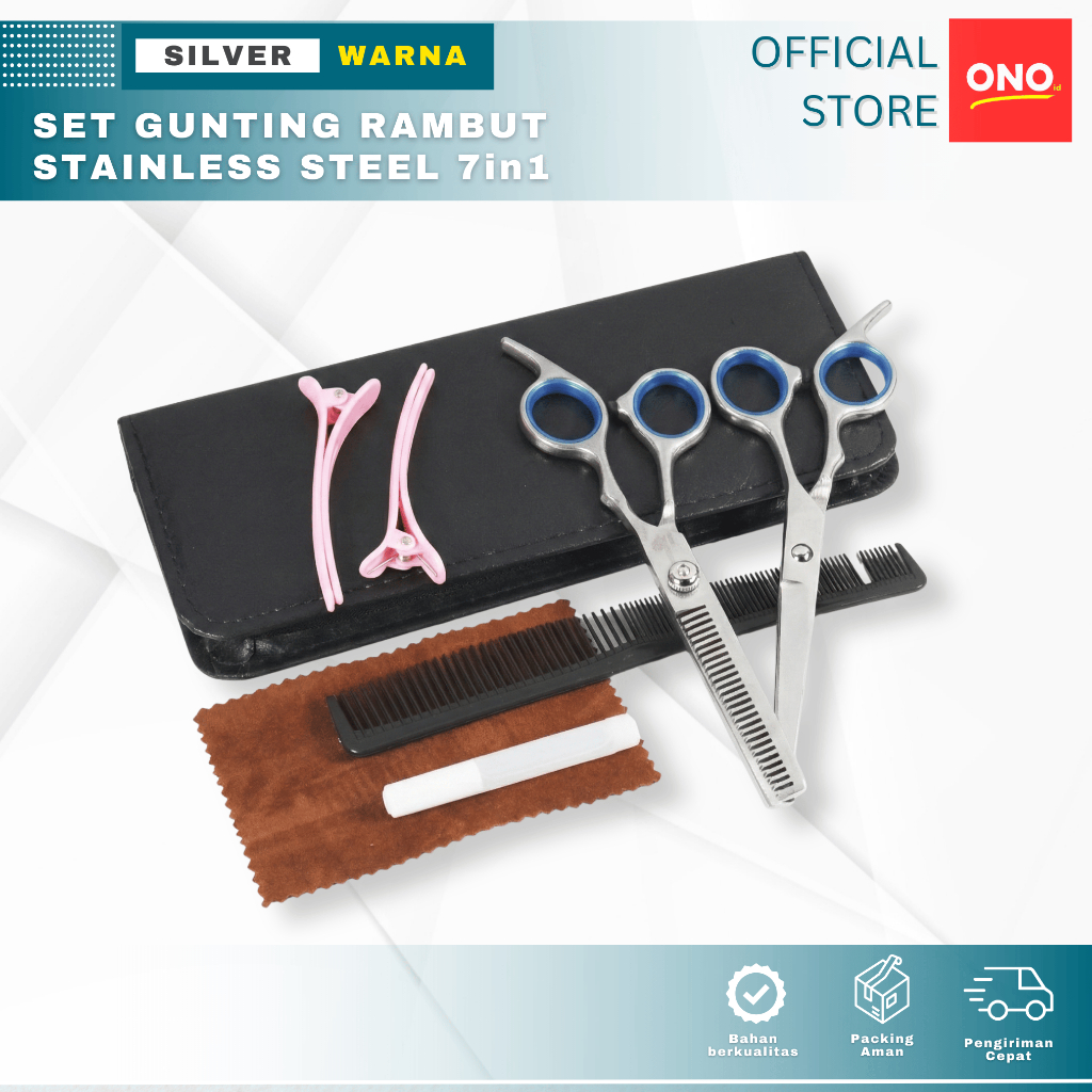 Jual Gunting Rambut Set 7 pcs Paket Profesional Barber Salon Stainless ...