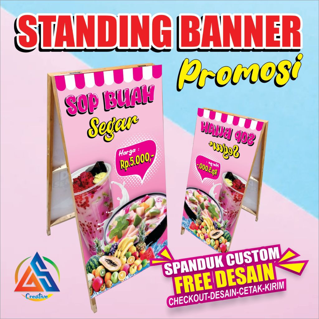 Jual Sudah Di Rakit, STANDING Banner, Free Desain Banner Promosi ...