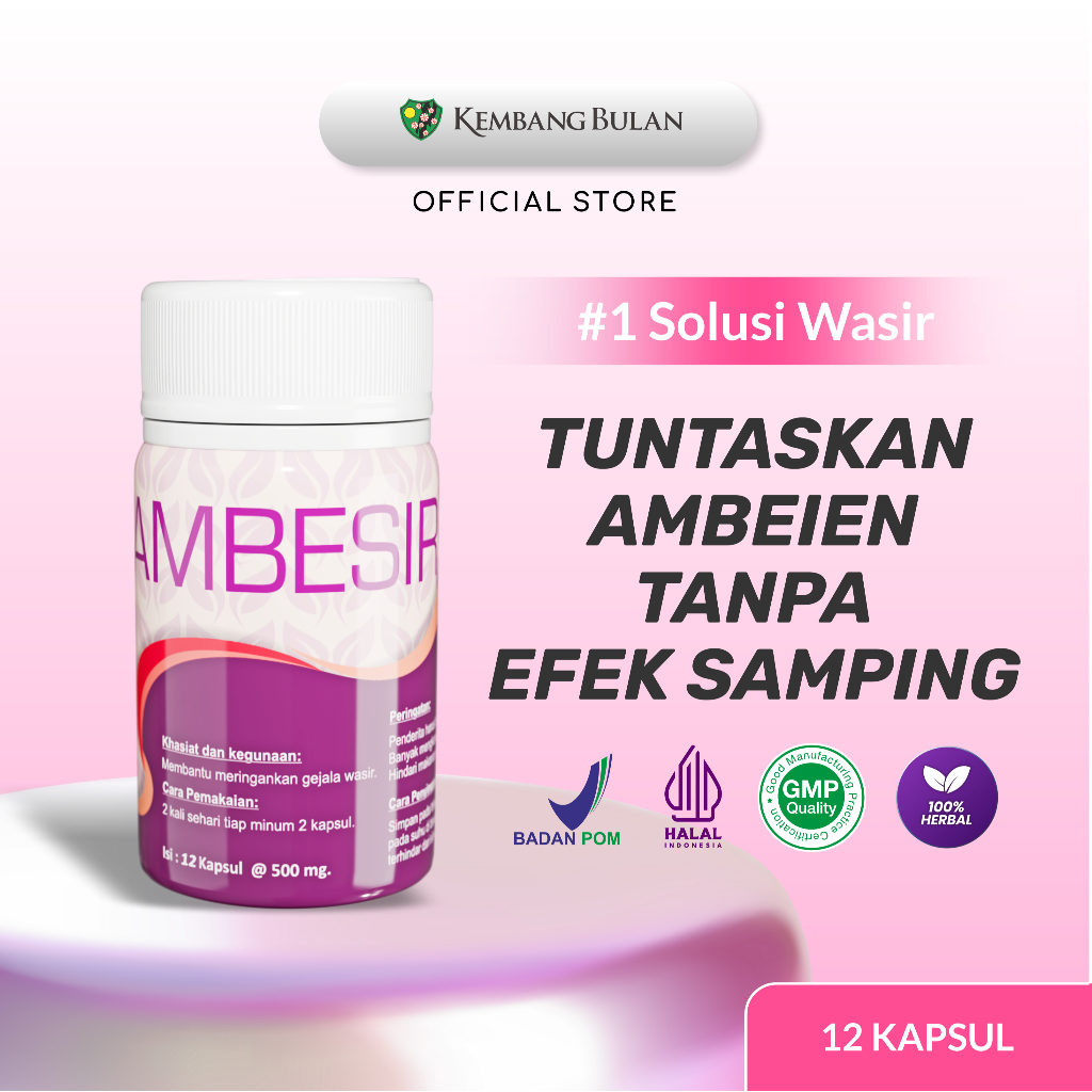 Jual Kembang Bulan Ambesir isi 12 kapsul - Obat Herbal Daun Ungu Wasir ...