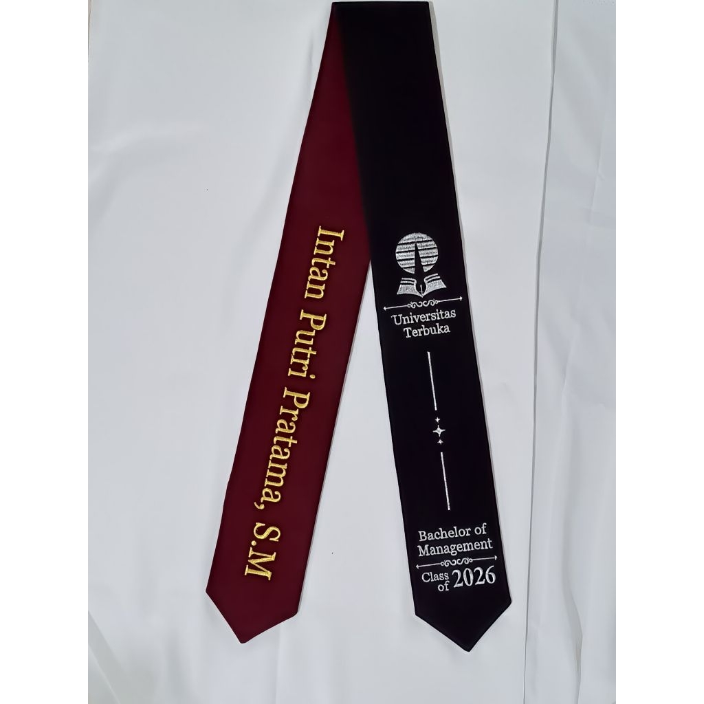 Jual Selempang Wisuda Bordir TIMBAL BALIK/Bolak-Balik Bahan Beludru ...