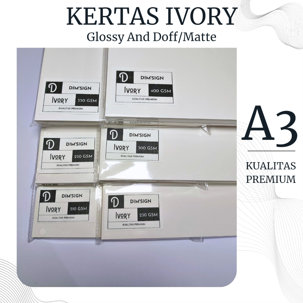 Jual Kertas ivory A3 ketebalan 210/230/250/300/350/400 gsm | Shopee ...
