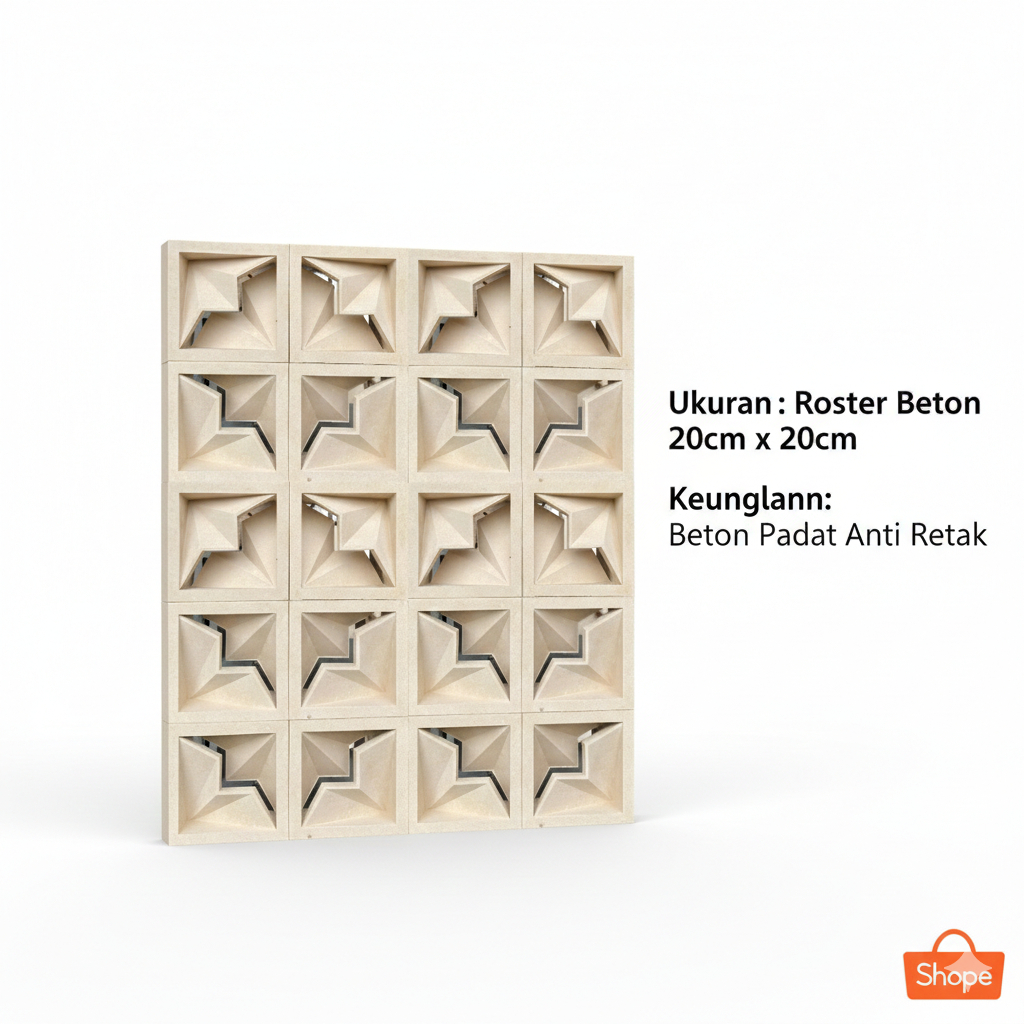 Jual Roster Beton Minimalis - Anti Tampias, New Model, Ukuran 20 x 20 ...