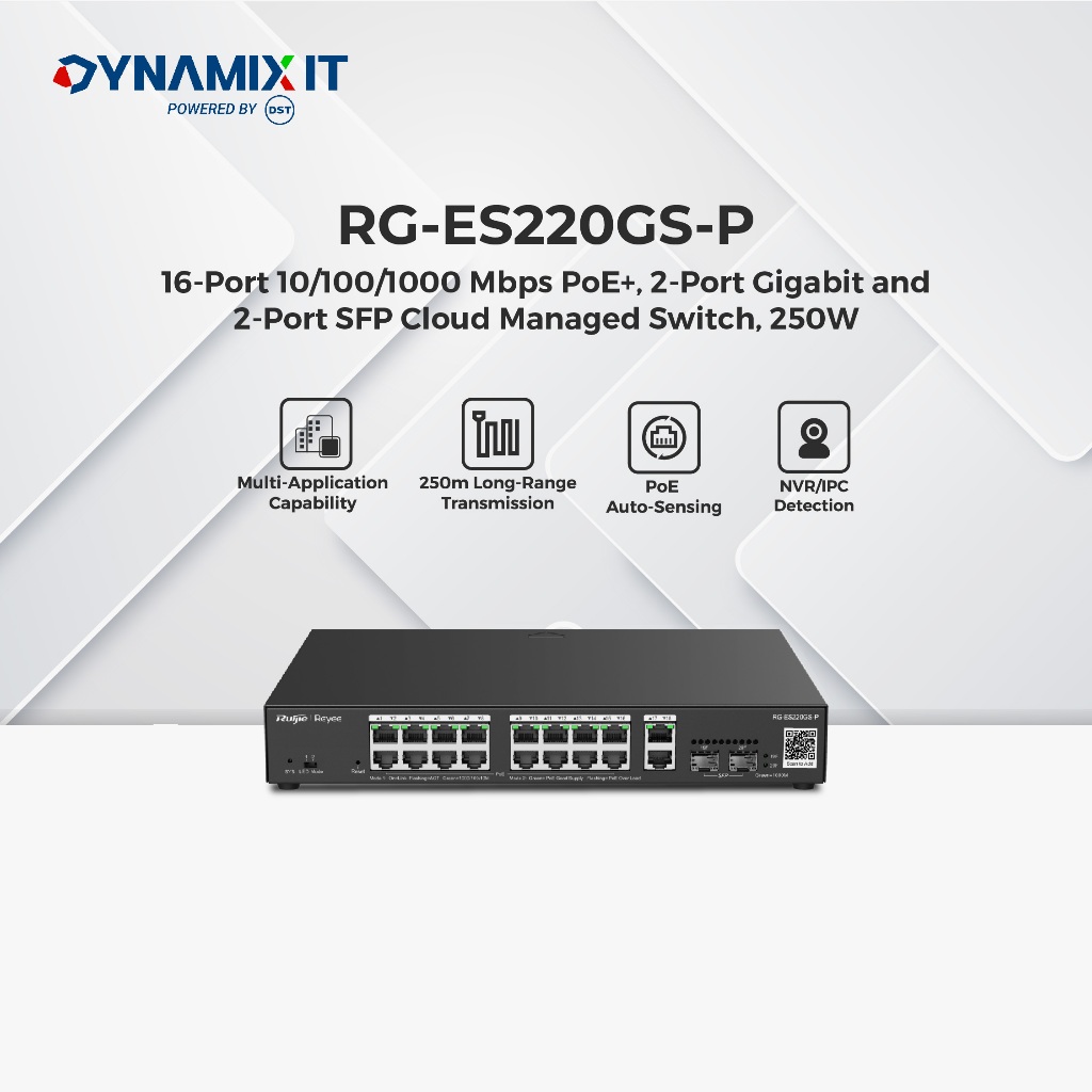 Jual RUIJIE RG-ES220GS-P 20-Port Gigabit Smart Cloud Managed PoE Switch ...