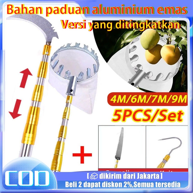 Jual 6M 6/7in1 Tongkat Panjang Untuk Petik Buah metal fruit picker Alat ...
