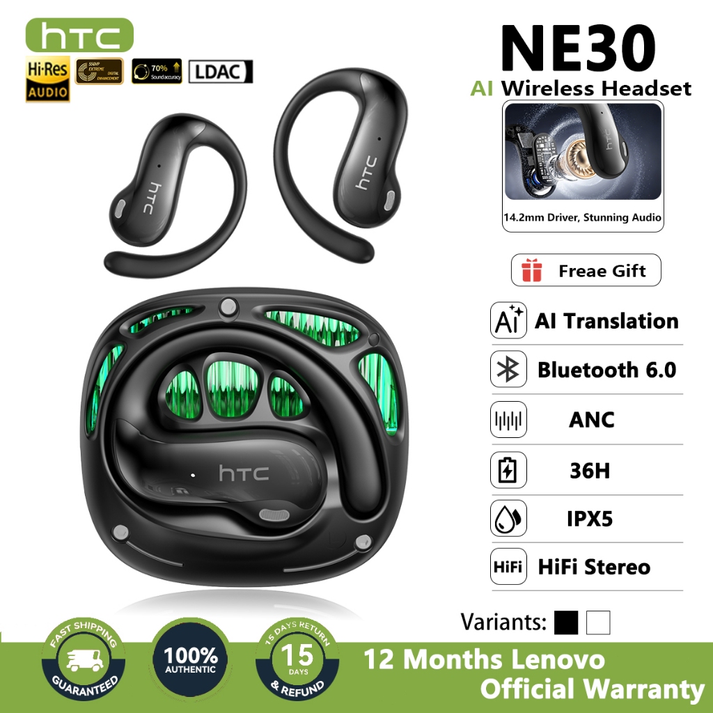 Jual HTC NE30 Headset Terjemahan AI Terbuka Bluetooth 6.0 + 35dB ...