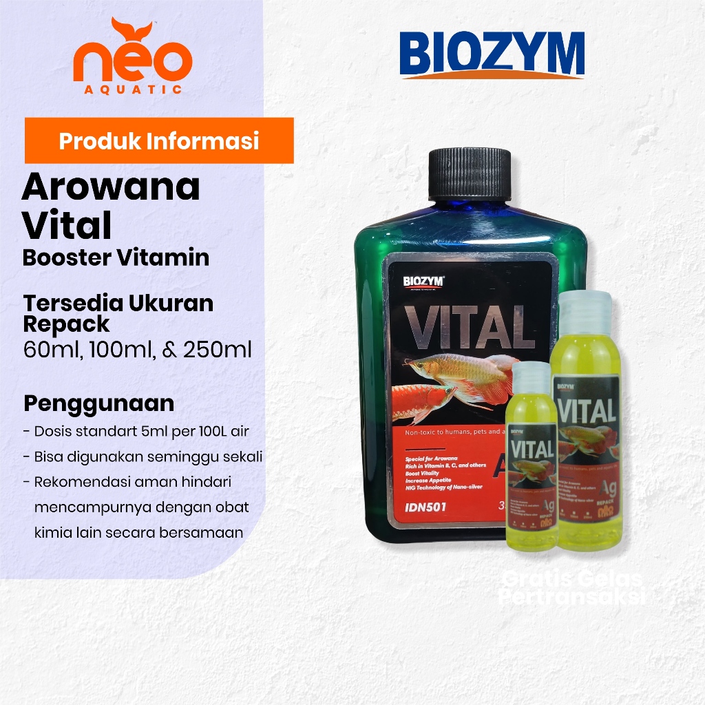 Jual REPACK BIOZYM Arowana Vital Suplemen Vitamin Untuk Ikan Arowana ...