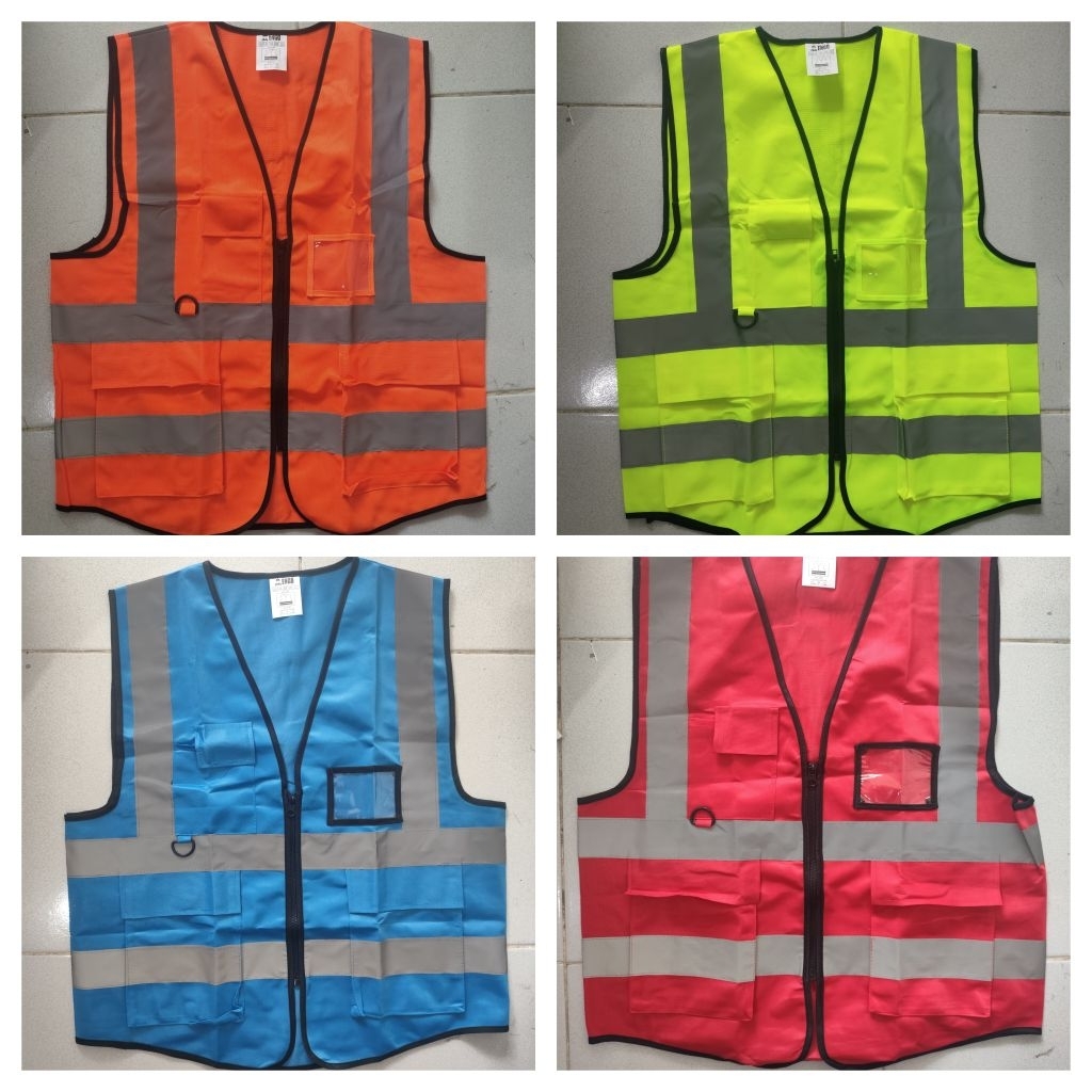 Jual Rompi safety polyester 5 saku resleting | Shopee Indonesia