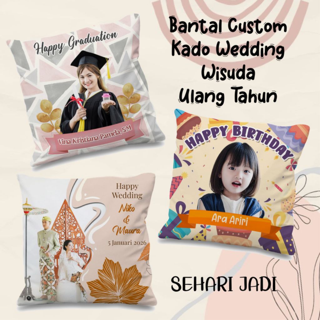 Jual Bantal Custom Murah Free Desain 1 Hari Jadi, Kado Hadiah ...