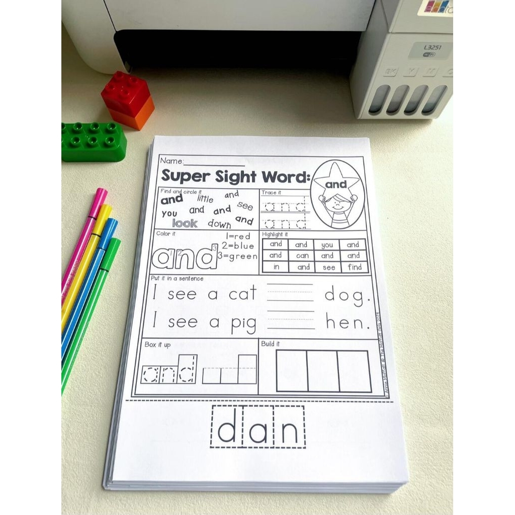 Jual Worksheet Sight Words Super Lengkap – 40 Lembar Aktivitas Seru ...