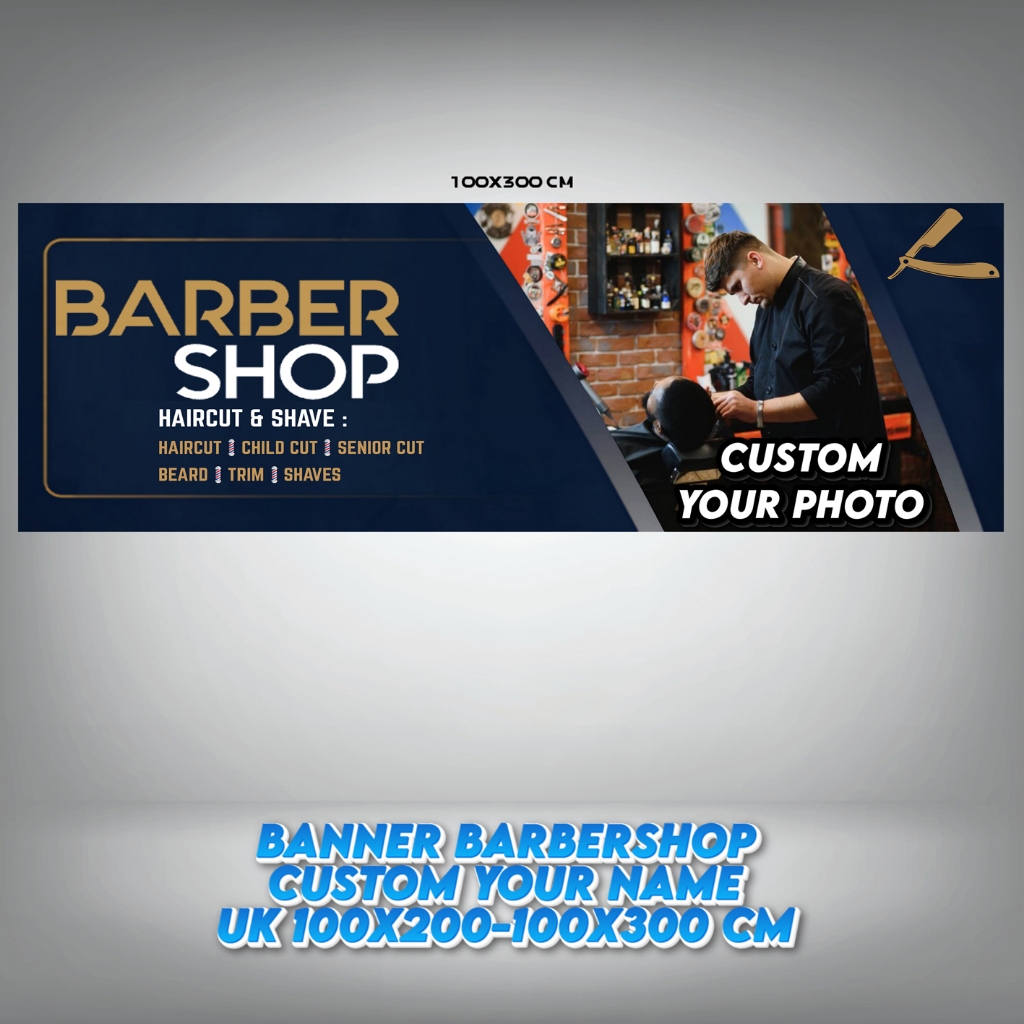 Jual banner barbershop custom your photo banner barber 2026 | Shopee ...