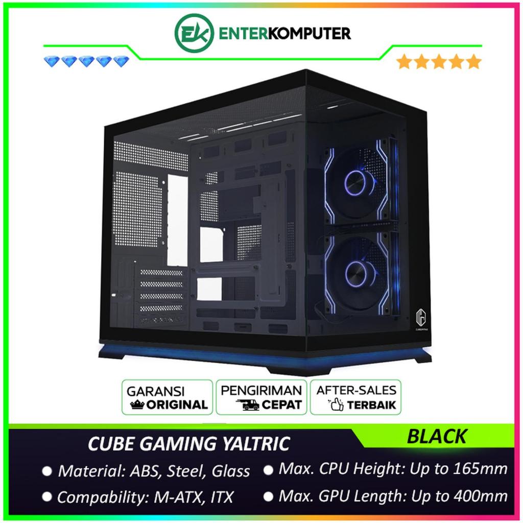 Jual CUBE GAMING YALTRIC BLACK - mATX Gaming Case - Panoramic View ...